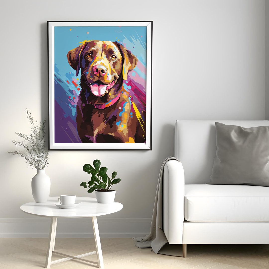 Chocolate Labrador Gifts Pop Art Prints, Labrador Canvas, Digital File ...