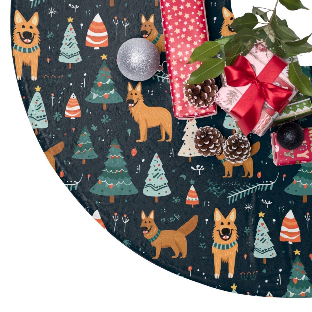 German Shepherd Christmas Tree Skirt German Shepherd Festive - Etsy