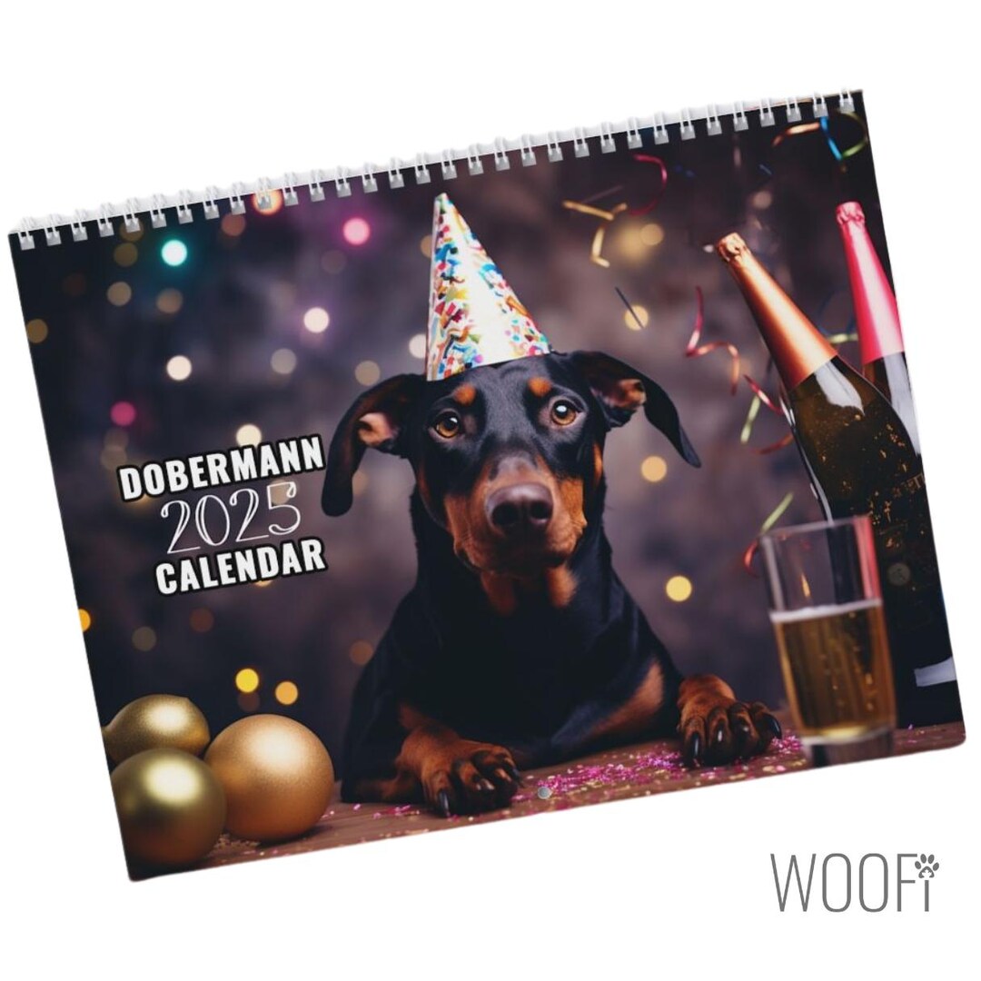 Doberman Calendar 2025, Doberman Wall Calendar, 12 Month Hanging Wall ...