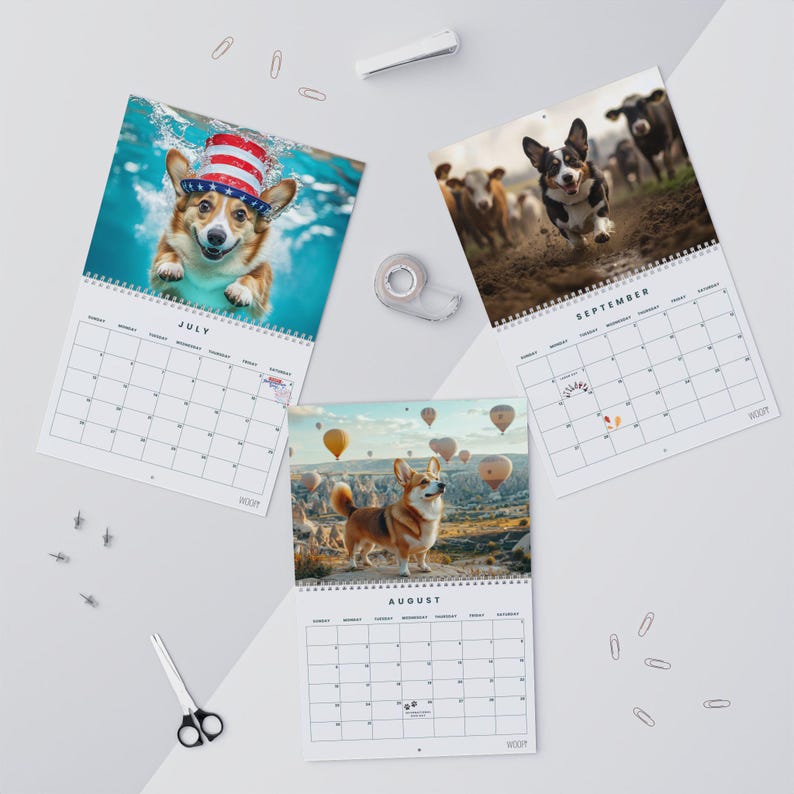 Corgi Dog Calendar 2026 : Desktop and Wall Calendar Options, Supports ...