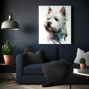 Westie Dog Gifts, Westie Watercolor Prints, Westie Canvas, Digital File ...