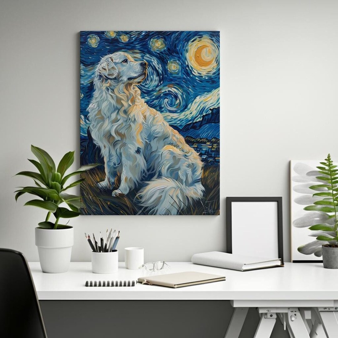 Great Pyrenees Gifts, Starry Night Inspired Art, Great Pyrenees Prints ...