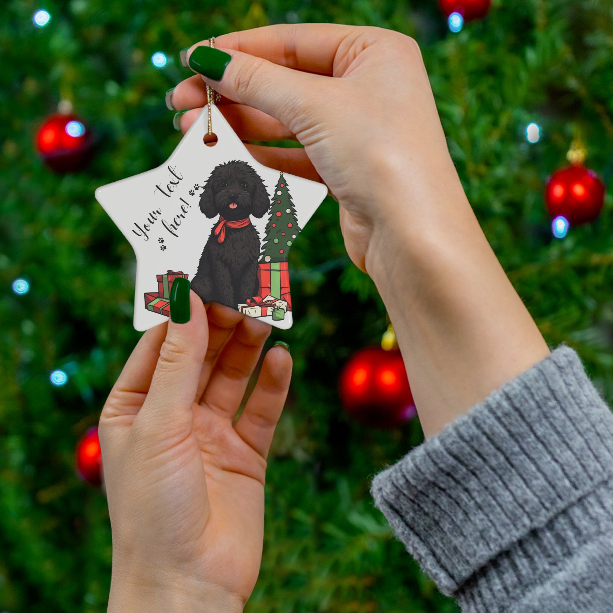 Labradoodle Gift, Labradoodle Christmas Tree Ceramic Ornament ...