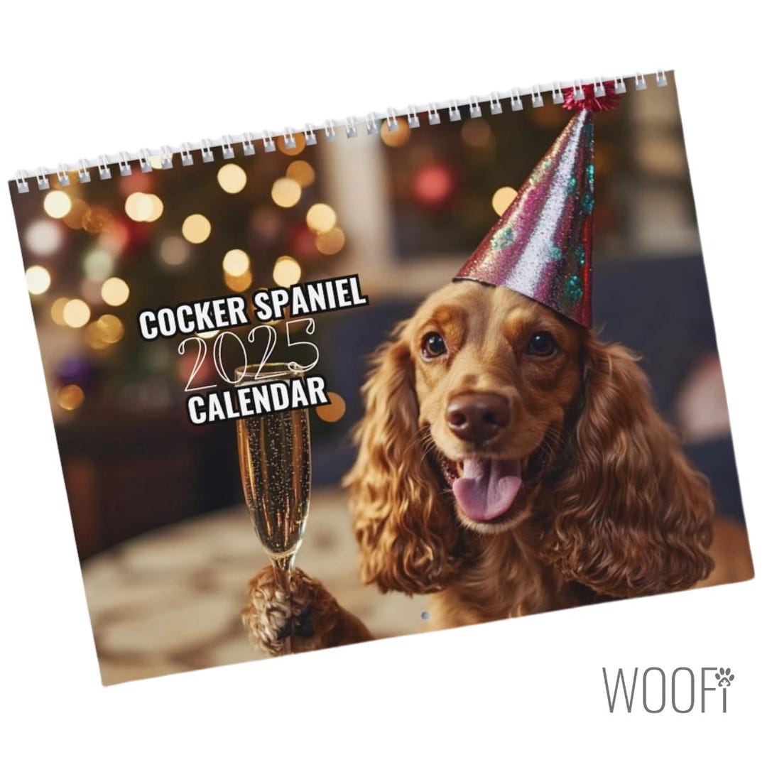 Cocker Spaniel Calendar 2025, 12 Month Hanging Wall Calendar, Desktop ...