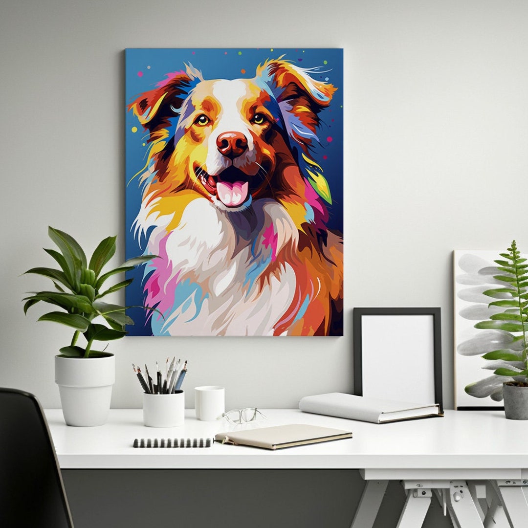 Australian Shepherd Gifts, Aussie Dog Watercolor Prints, Aussie Canvas ...