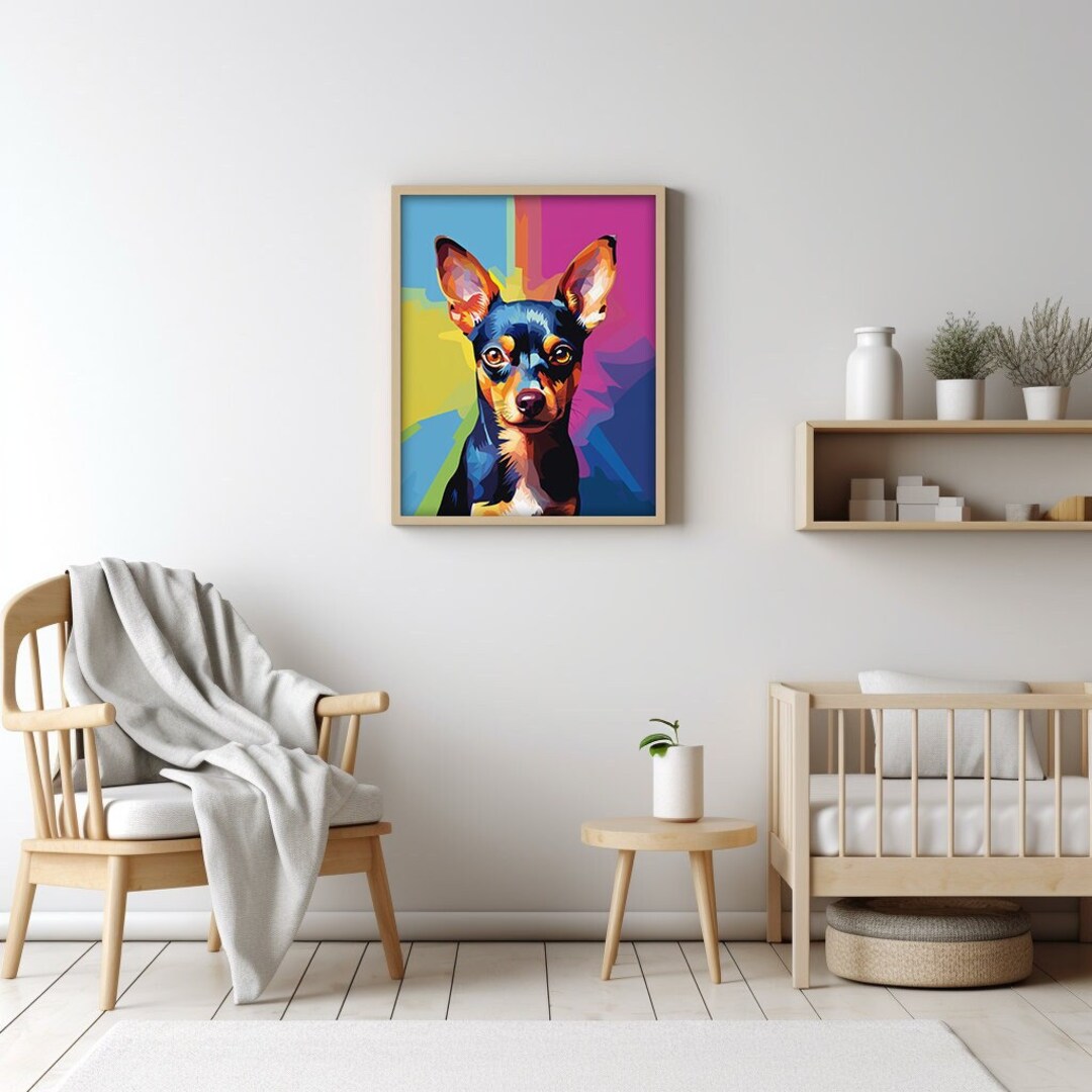 Miniature Pinscher Ts Pop Art Prints Min Pin Canvas Digital File Min Pin Poster Art Min