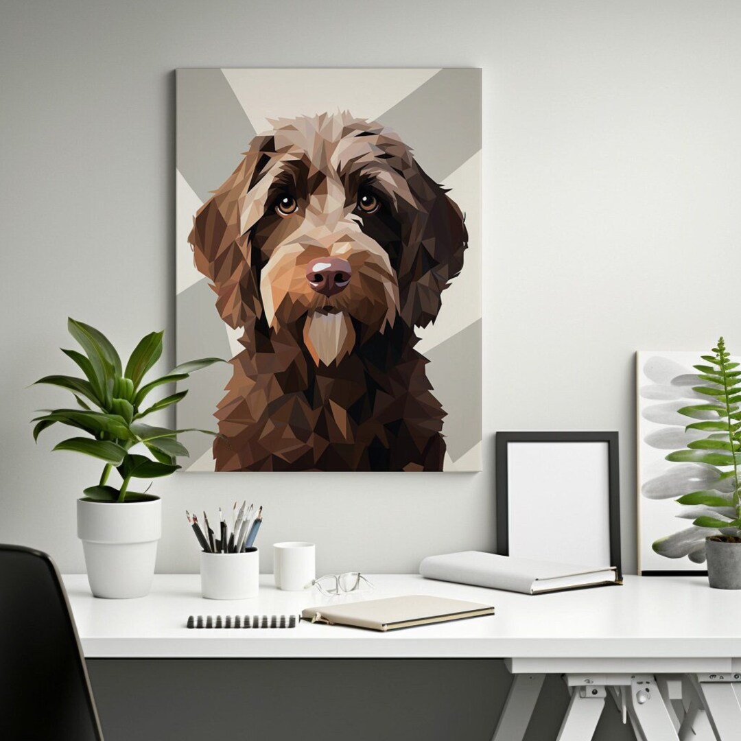 Labradoodle Gifts, Labradoodle Geometric Art Poster Prints, Labradoodle ...