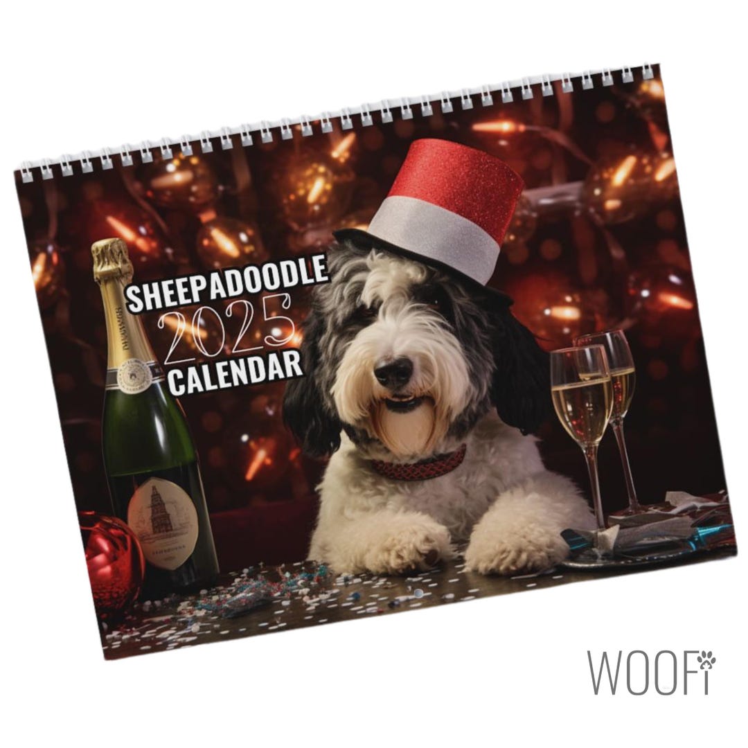 Sheepadoodle Calendar 2025, Sheepadoodle Wall Calendar Gift, 12 Month ...
