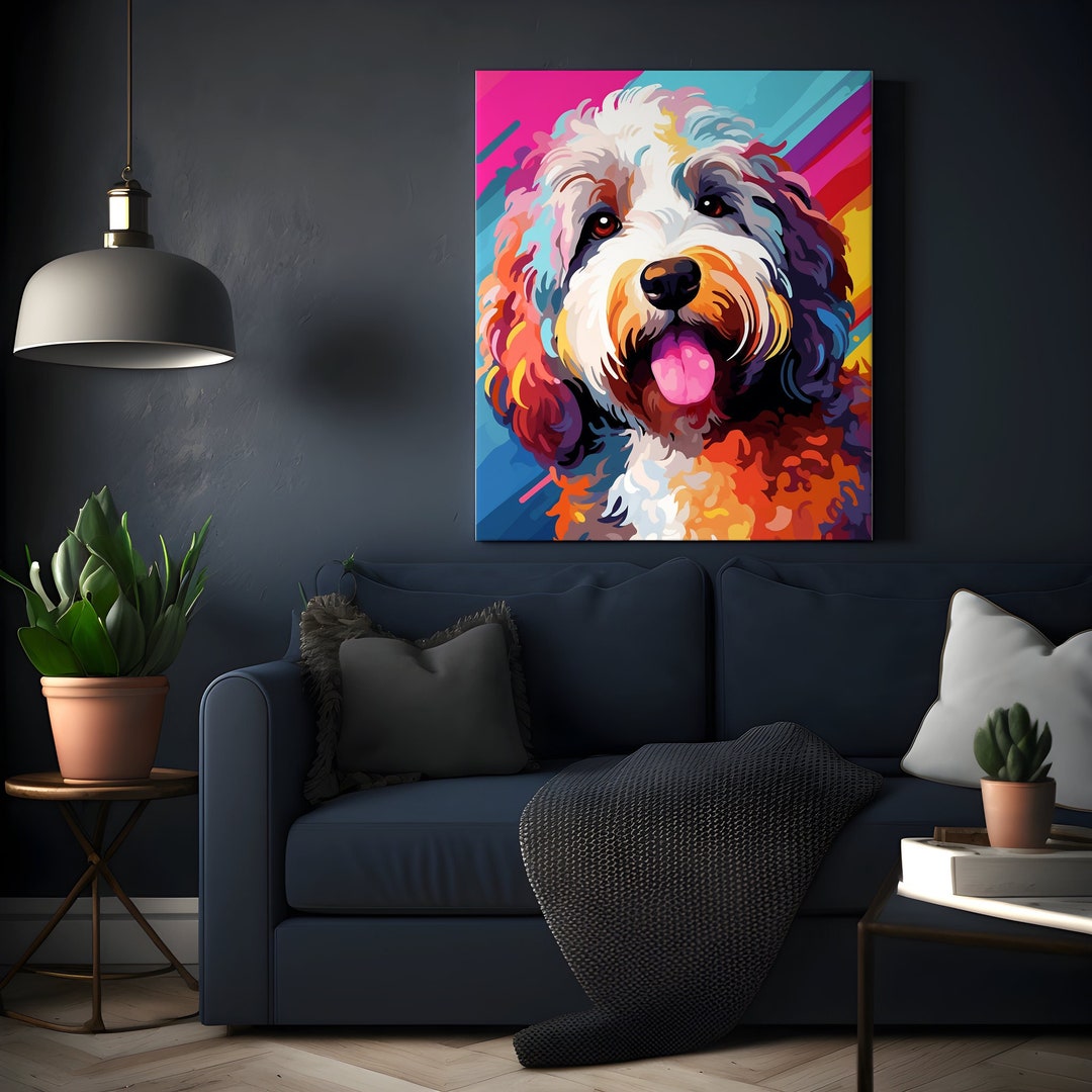 Sheepadoodle Pop Art Print: Colorful Dog Portrait (digital File) - Etsy