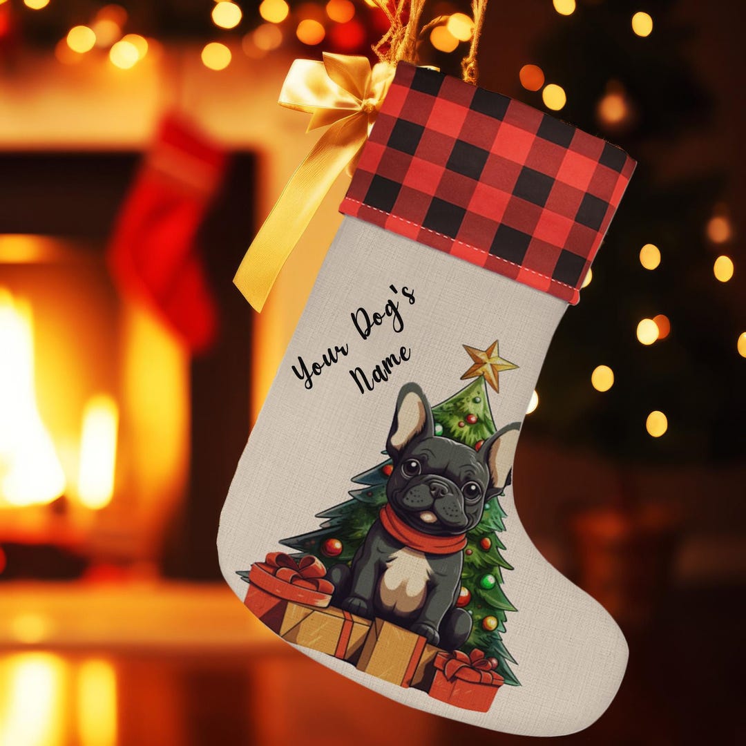 French Bulldog Gift, Frenchie Christmas Stocking, Personalized Frenchie ...
