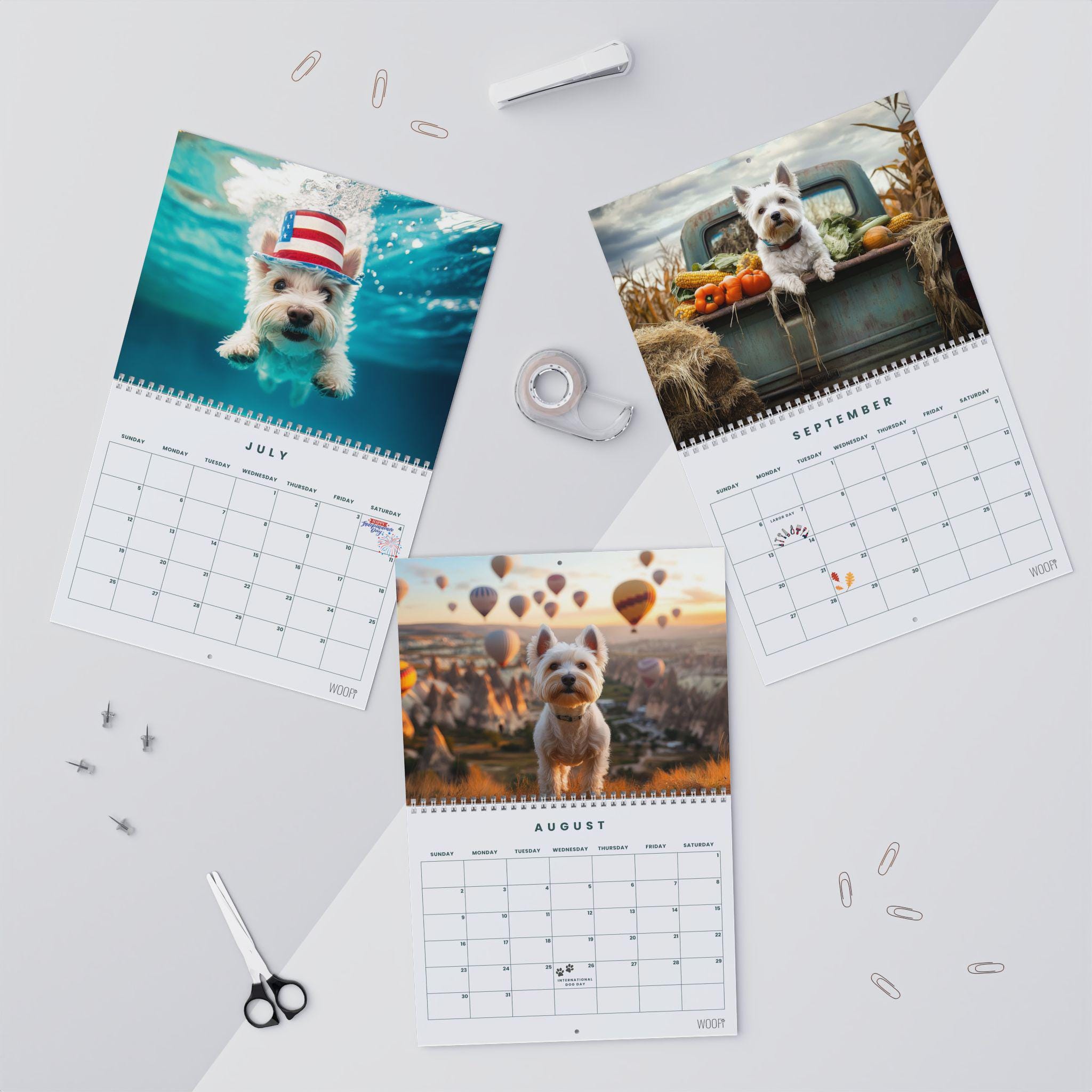 Westie Dog Calendar 2026 : Desktop and Wall Calendar Options, Supports ...