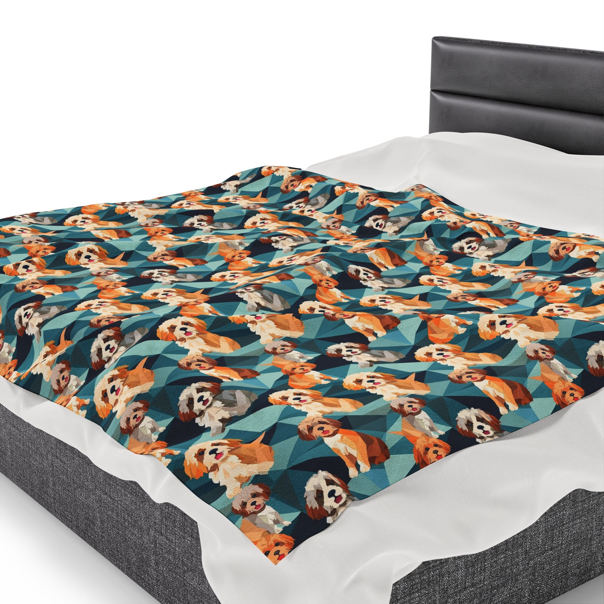 Cavapoo Gifts Cavapoo Blanket Origami Style Dog Velveteen - Etsy