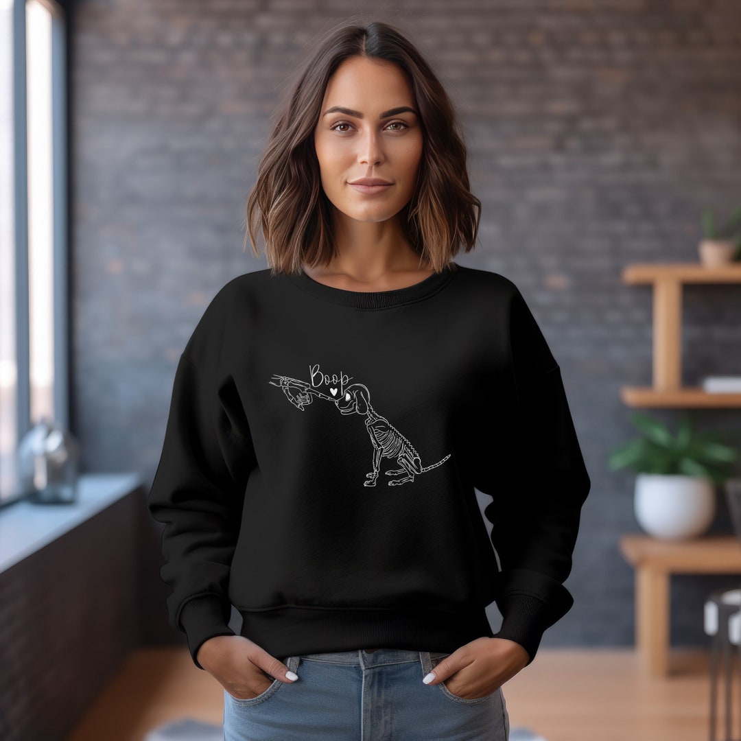 Skeleton Hand Boop on a Dog's Nose Sweatshirt Boop the - Etsy
