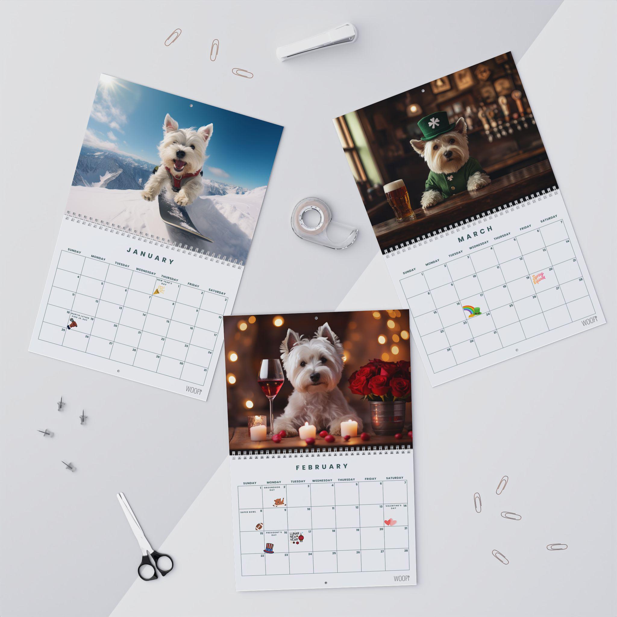 Westie Dog Calendar 2026 : Desktop and Wall Calendar Options, Supports ...