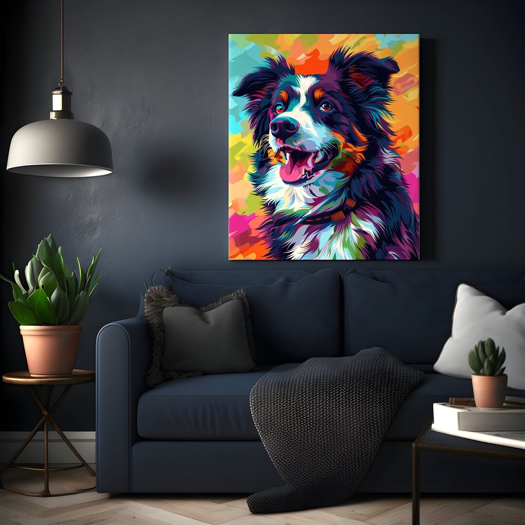 Border Collie Gifts Pop Art Prints, Border Collie Canvas, Digital File ...