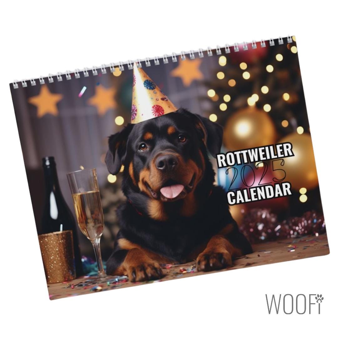 Rottweiler Calendar 2025, Rottie Wall Calendar Gift, 12 Month Hanging ...