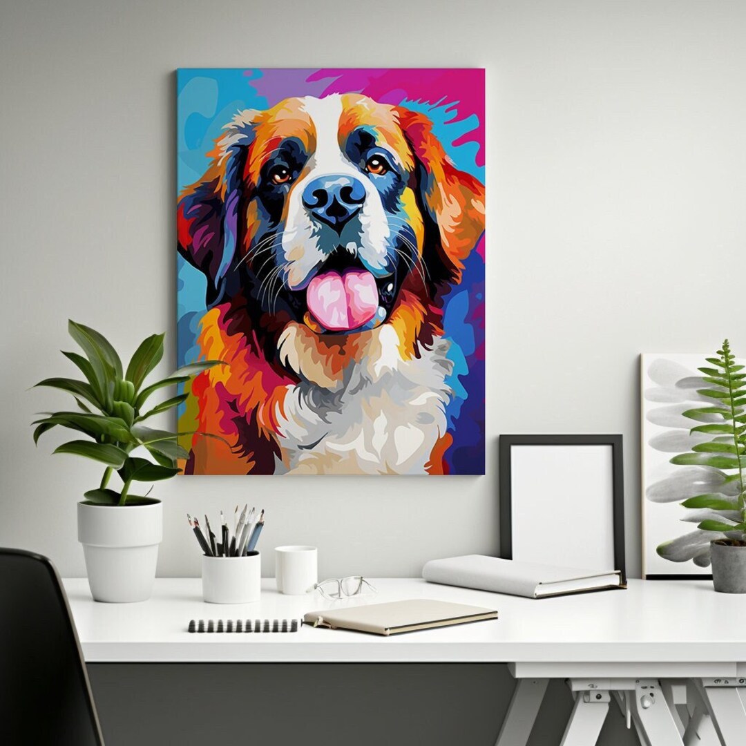 St Bernard Gifts Pop Art Prints, St Bernard Canvas, Digital File, St ...