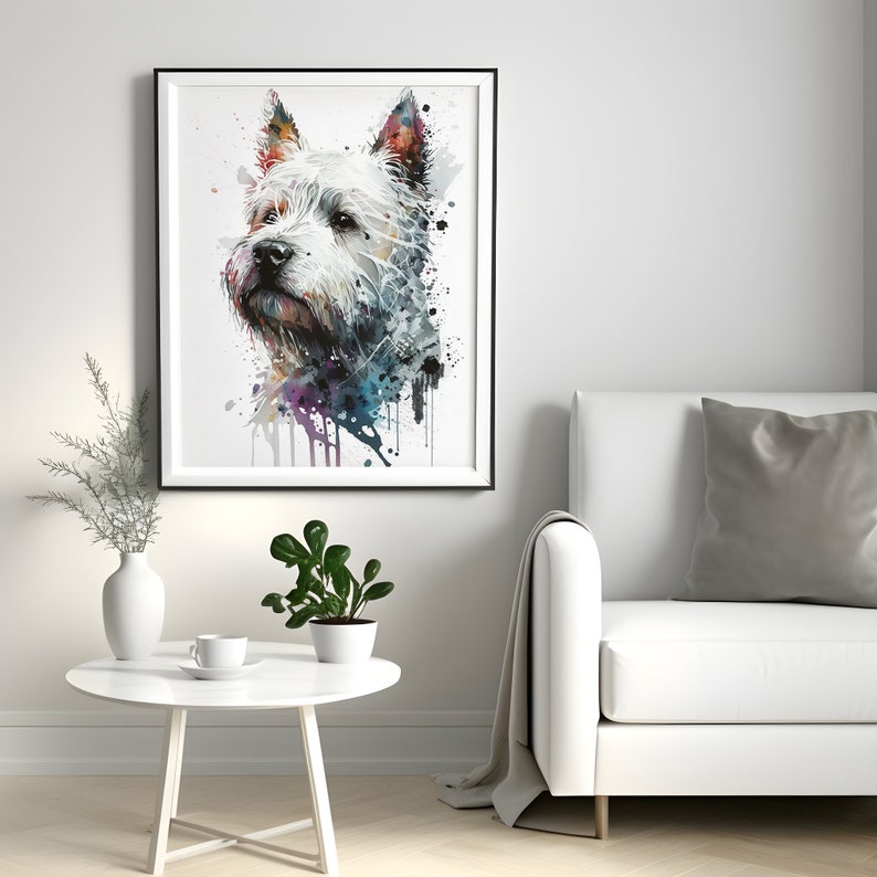 Westie Dog Gifts, Westie Watercolor Prints, Westie Canvas, Digital File ...