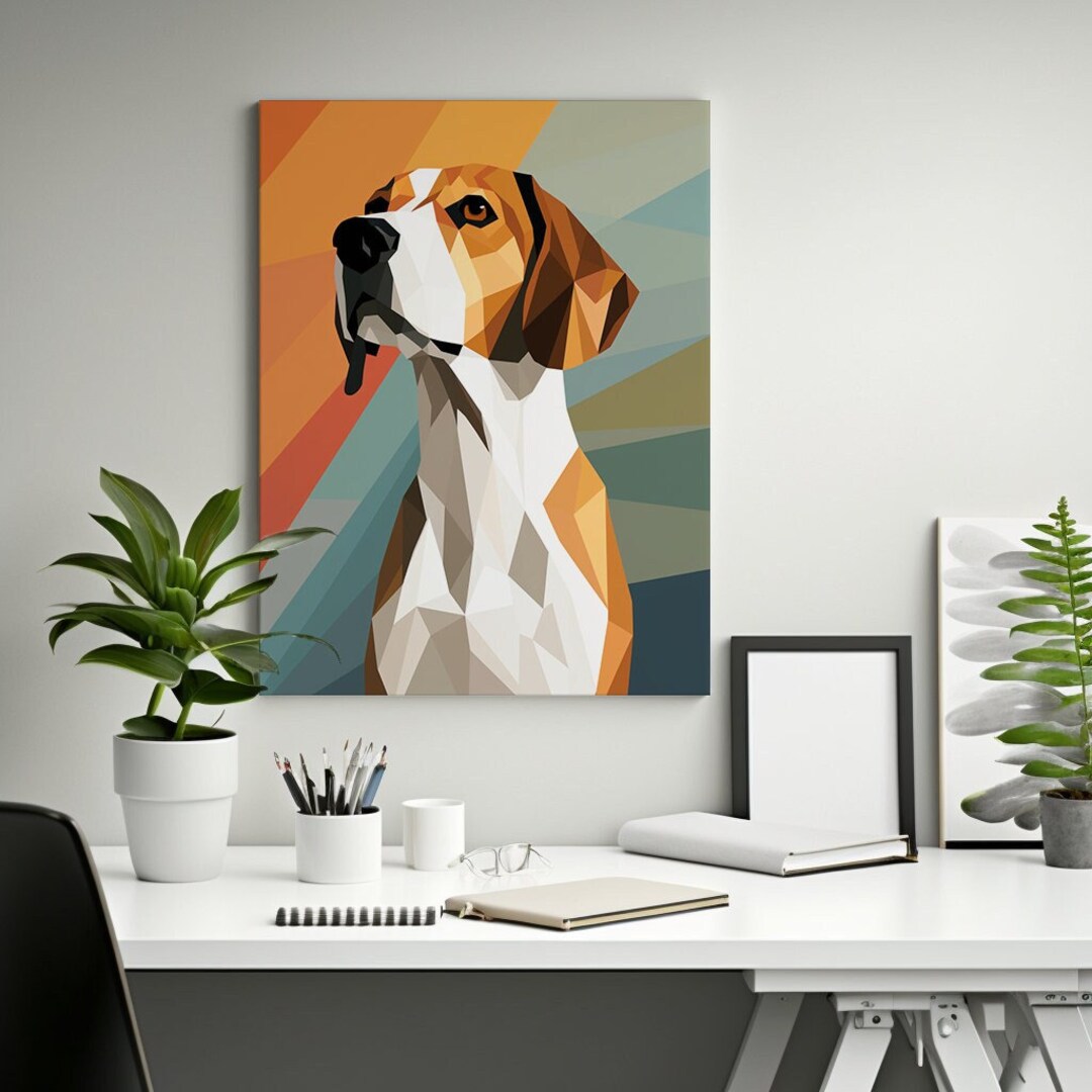 Foxhound Gifts, Foxhound Geometric Art Poster Prints, Foxhound Dog ...