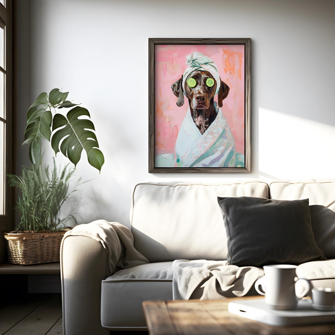GSP Dog Spa Art: German Shorthaired Pointer Print (digital File, Canvas ...