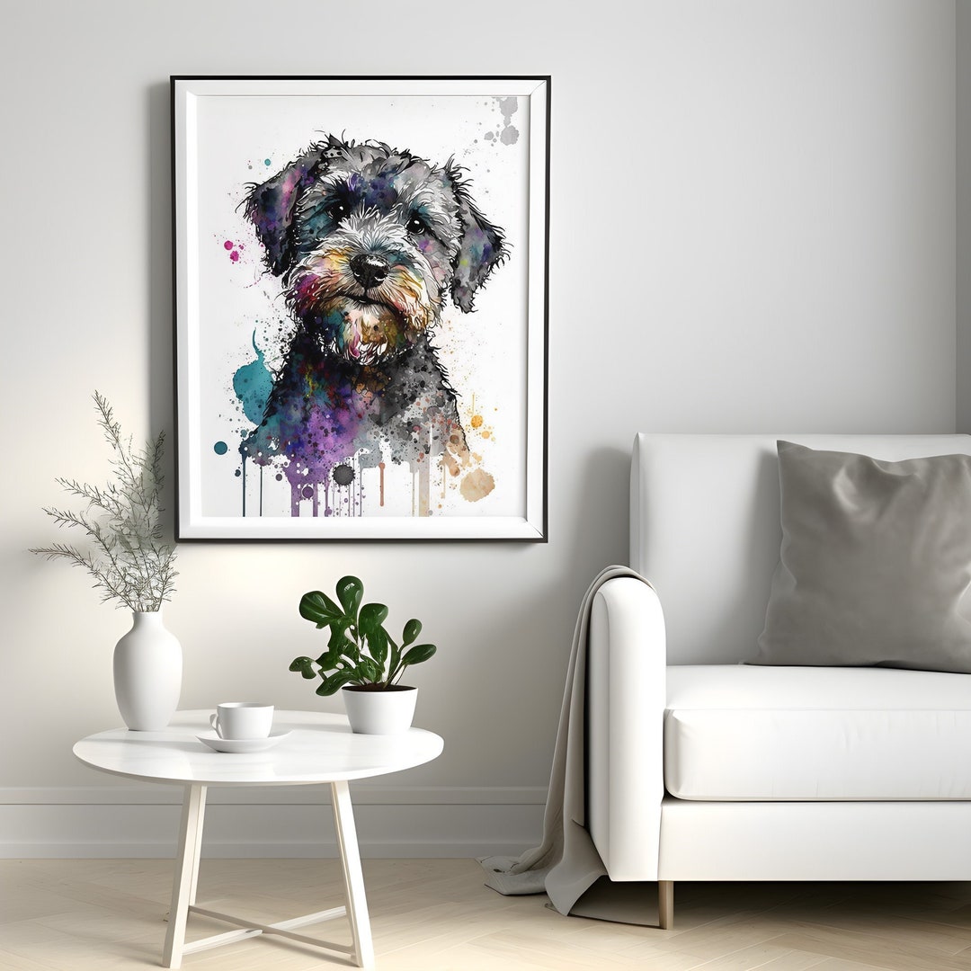 Schnoodle Gifts, Schnoodle Watercolor Prints, Canvas, Digital File ...