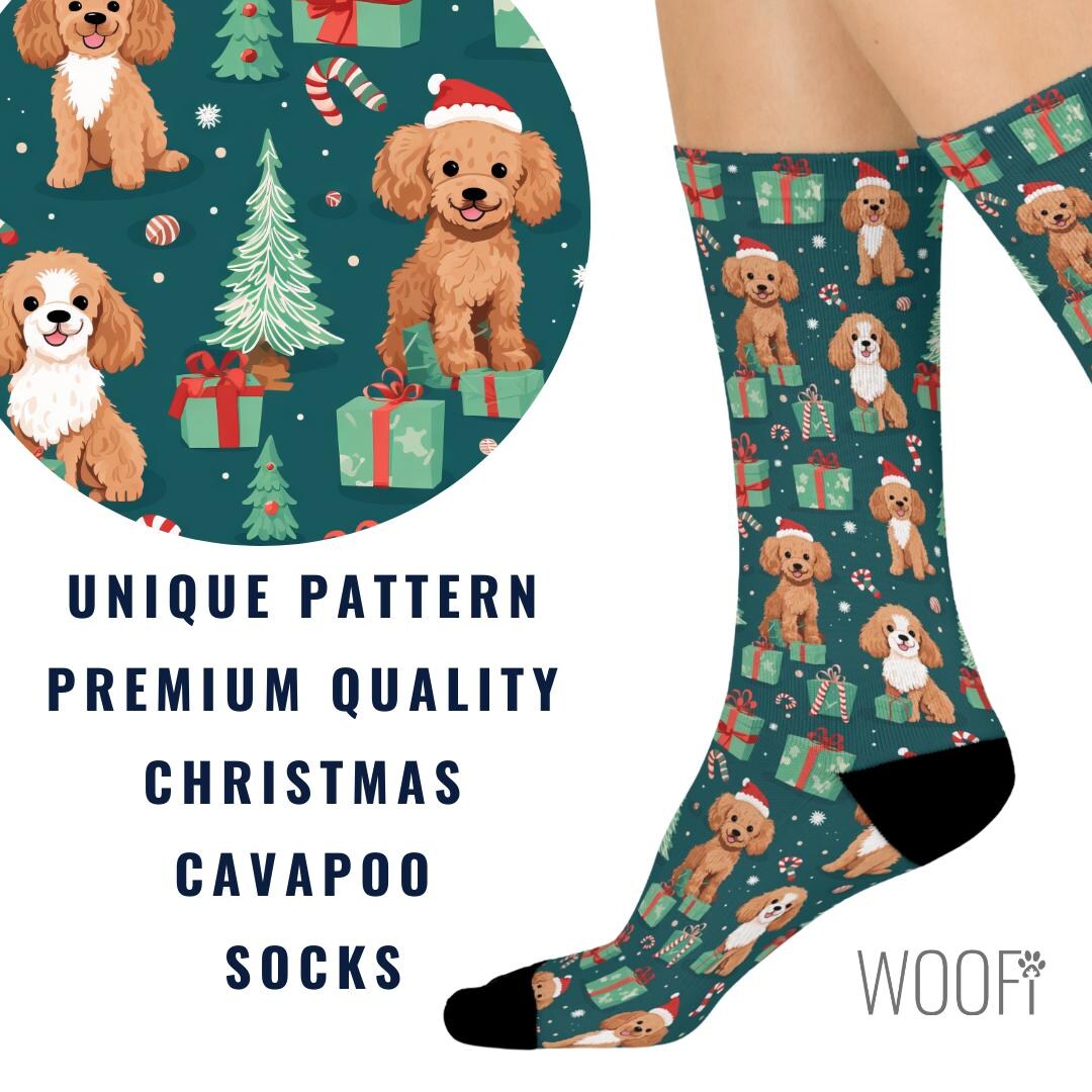 Cavapoo Gifts Socks, Cavapoo Dog Christmas Socks, Christmas Gifts ...