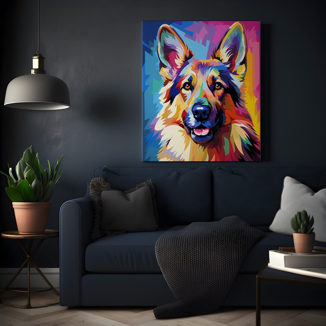 German Shepherd Gifts Pop Art Prints, German Shepherd Canvas, Digital ...