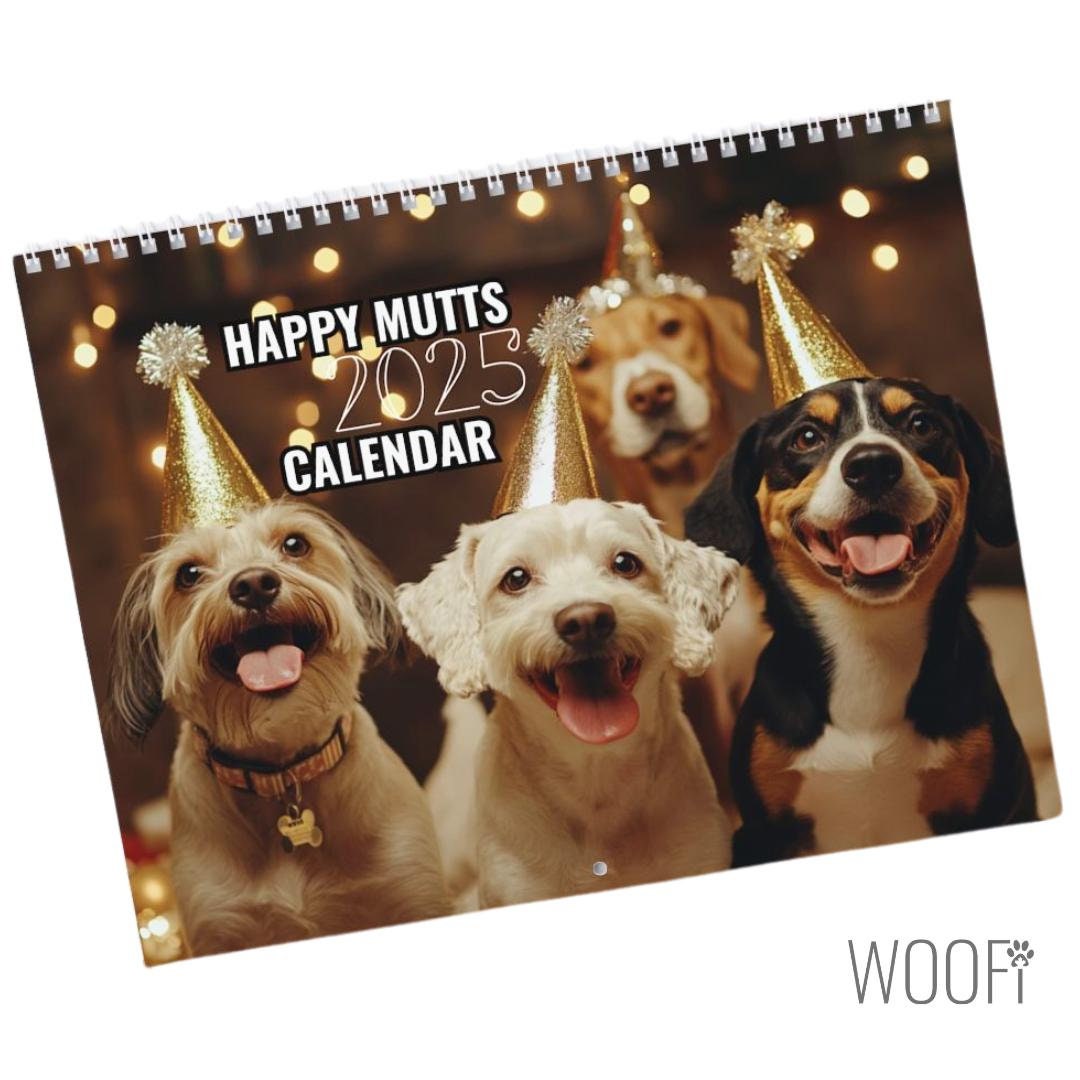 Mutt Dogs Calendar 2025, Mixed Breed Dogs Wall Calendar Gift, 12 Month ...