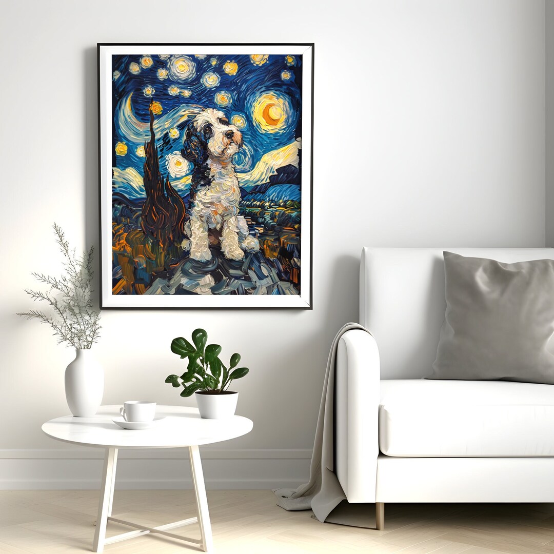 Sheepadoodle Starry Night Art Print: Dog Breed Poster (digital File) - Etsy