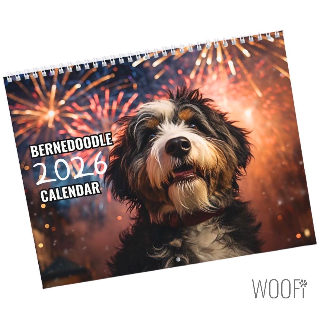 Bernedoodle Dog Calendar 2026 : Desktop and Wall Calendar Options ...