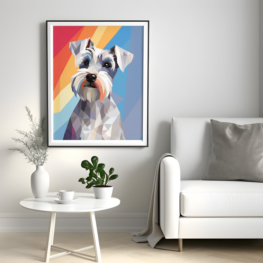Schnauzer Gifts Geometric Prints, Schnauzer Canvas, Digital File ...