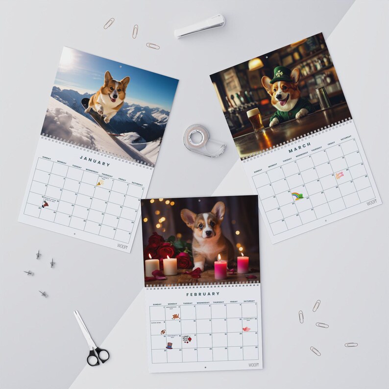 Corgi Dog Calendar 2026 : Desktop and Wall Calendar Options, Supports ...