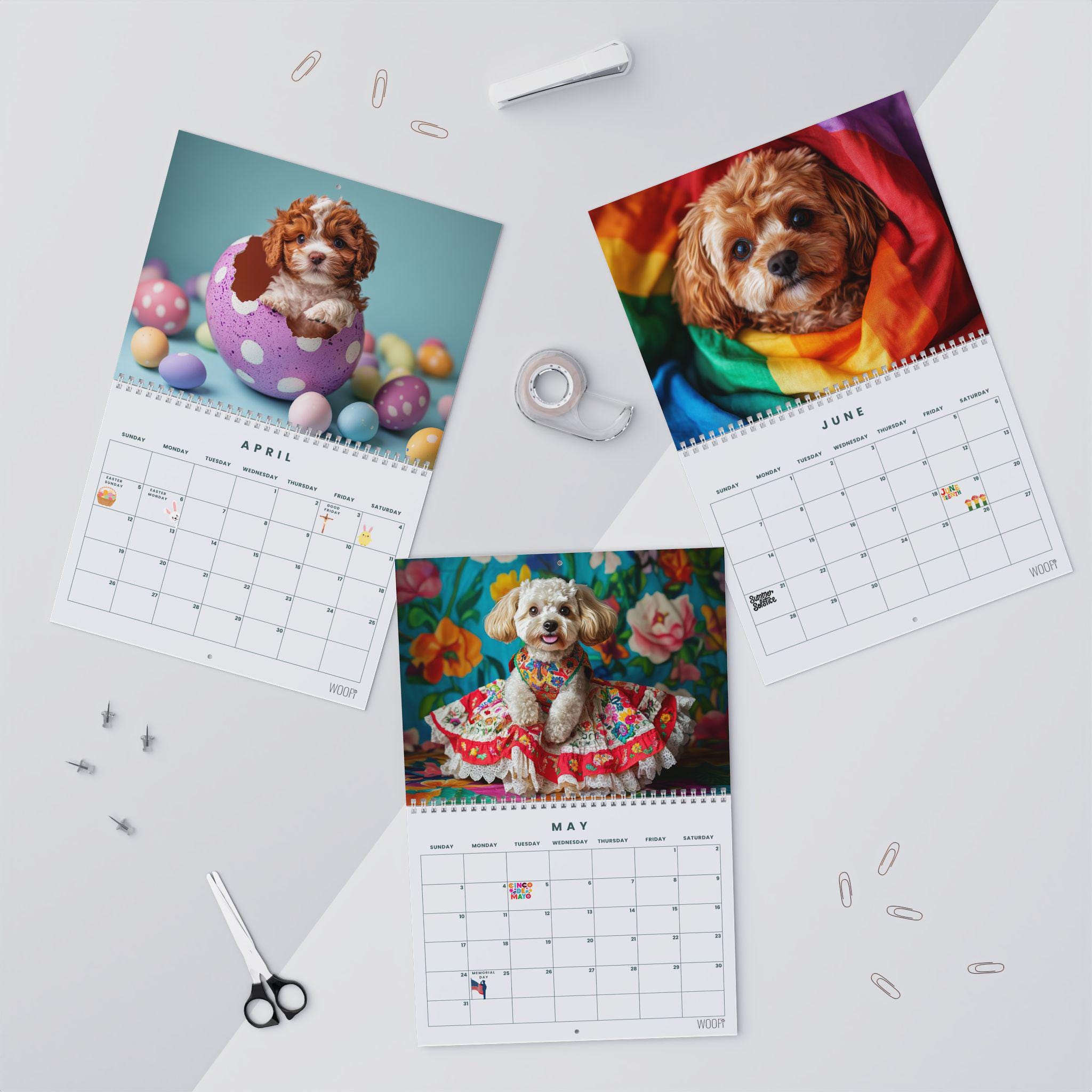 Cavapoo Dog Calendar 2026 : Desktop and Wall Calendar Options, Supports ...