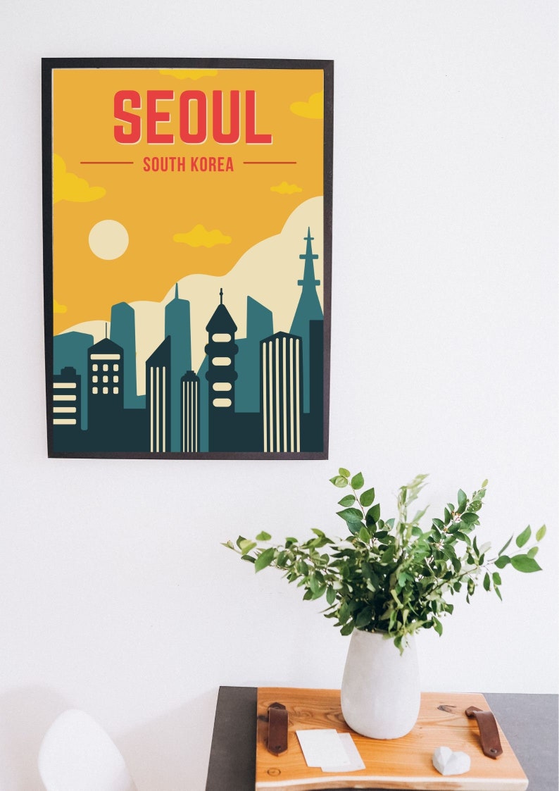 Seoul South Korea Vintage Digital Poster - Etsy