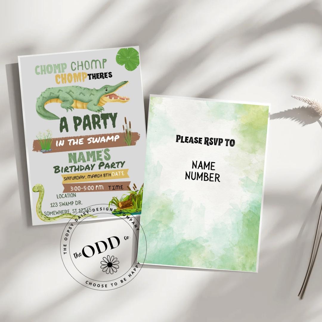 Swamp Theme ~ Birthday Invitation ~ Digital File ~ Editable - Etsy