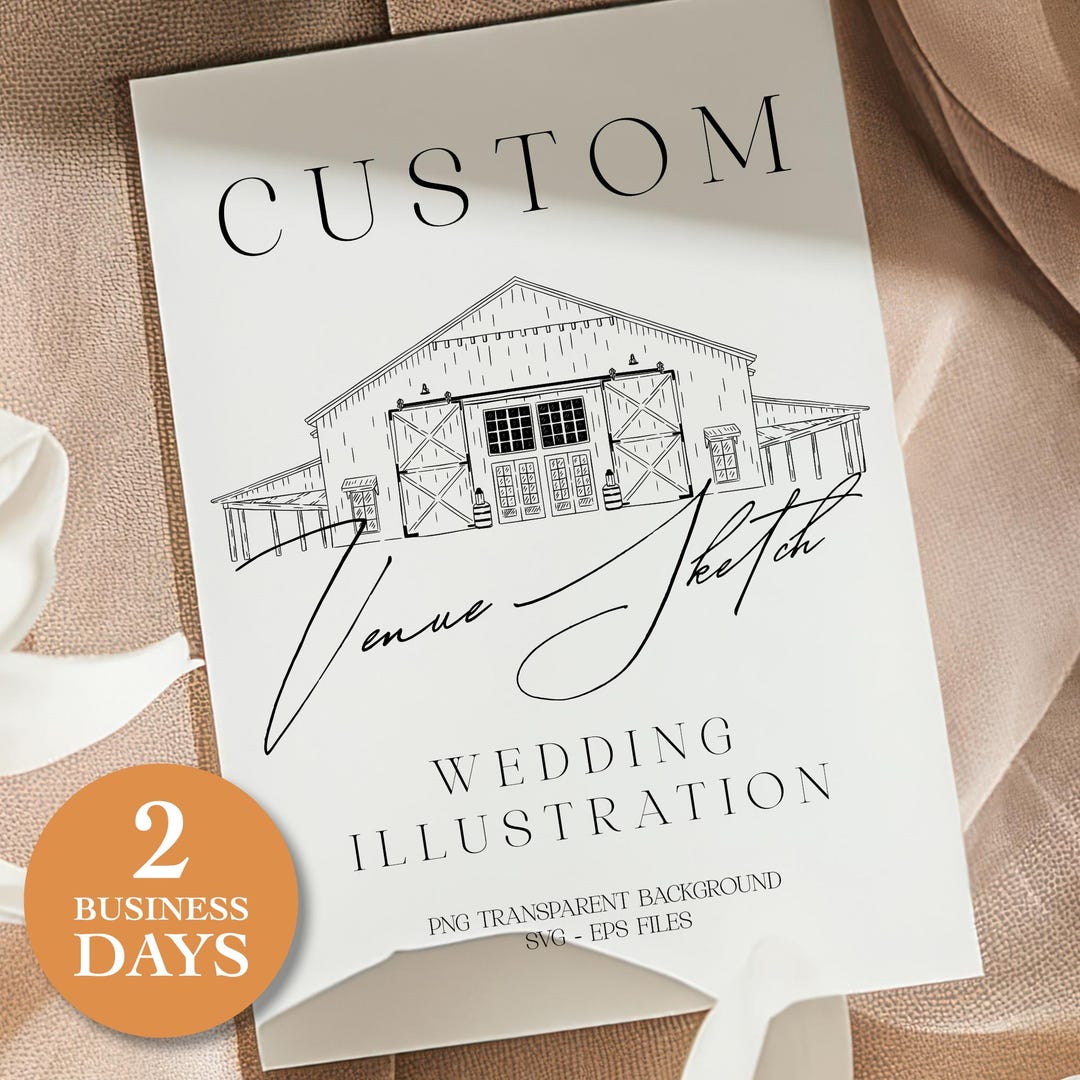 Custom Wedding Venue Illustration, Custom Church Illustration, Hand ...