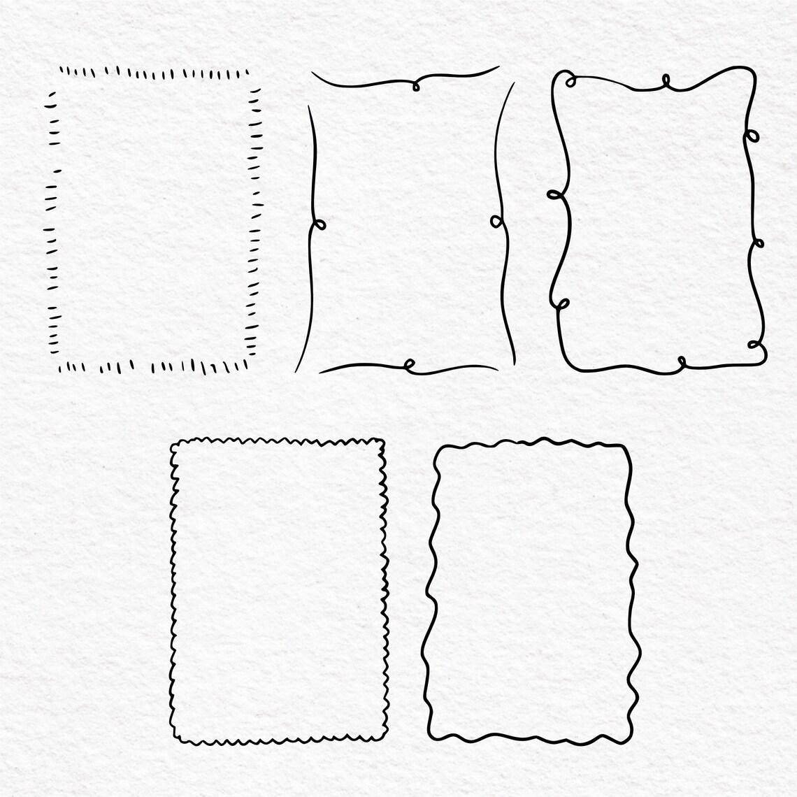 25 Hand Drawn Whimsicle Wedding Frames 5 X 7 Inches, Wedding Invitation ...