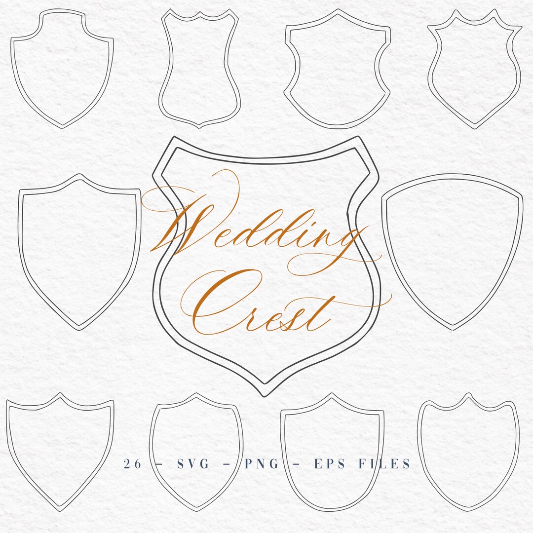 Wedding Crest SVG, Logo Crest, Wedding Invitation Store, Hand Draw ...