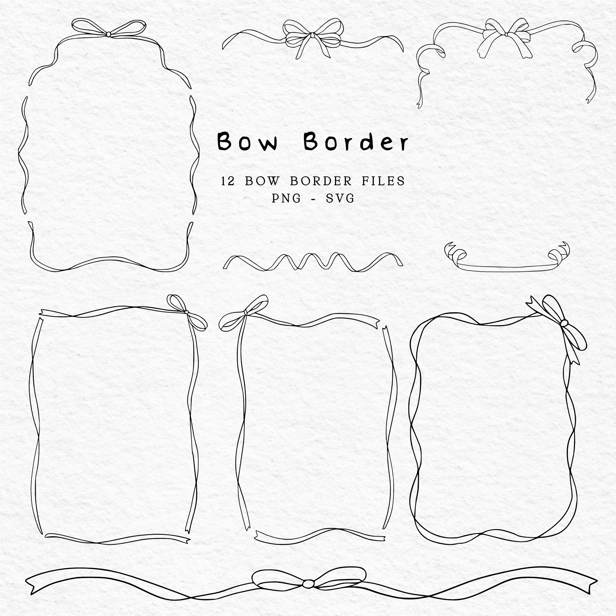 Ultimate Big Bundle Hand Drawn Ribbon and Bow Frames, Ribbon Frame ...