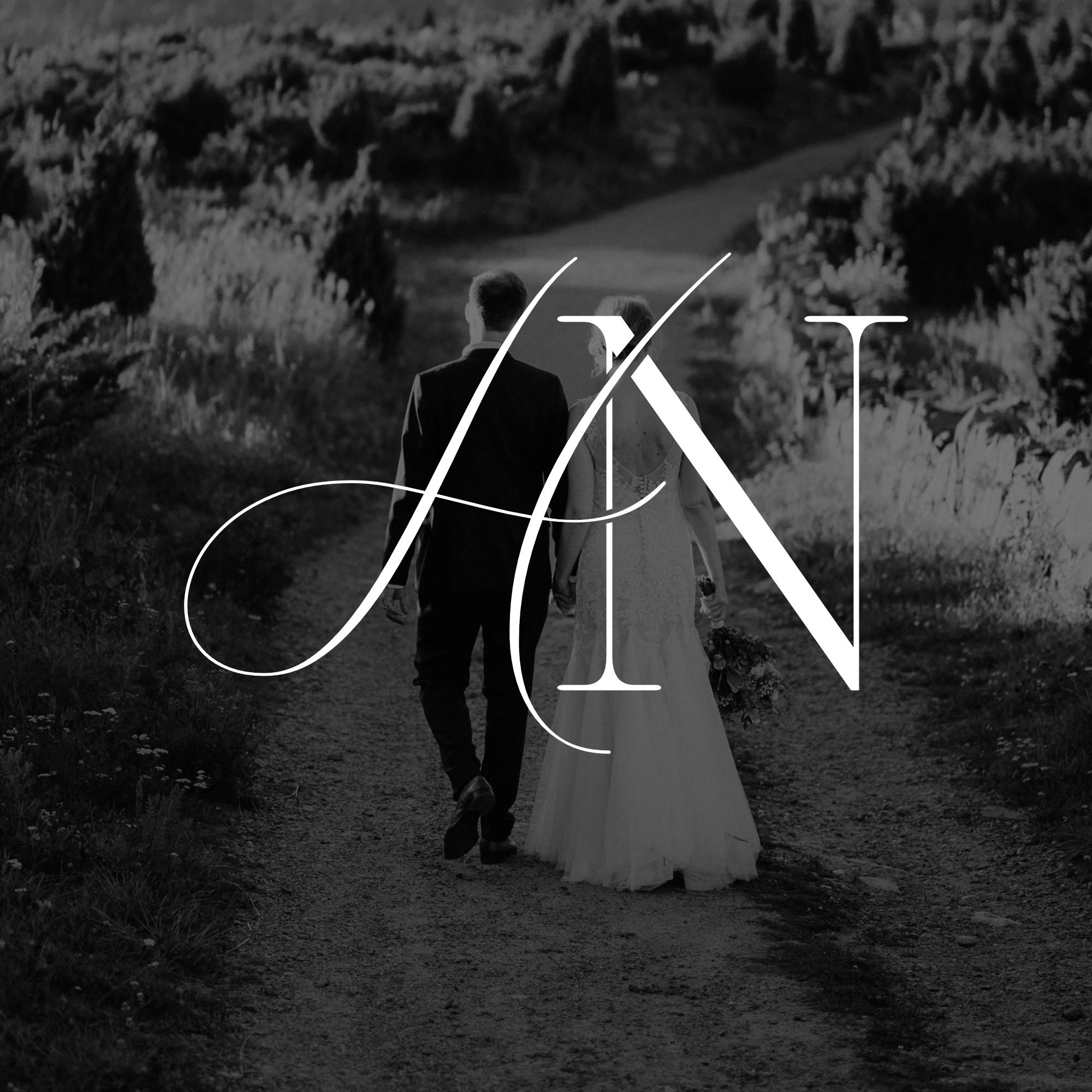 Custom Wedding Monogram Logo, Personalized Initials Design, Modern ...