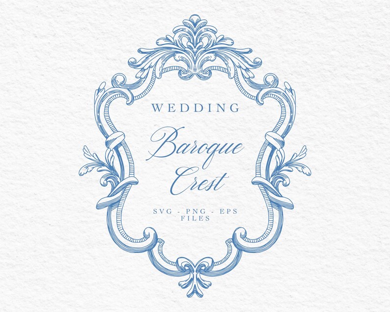 Baroque Royal Wedding Crest SVG & PNG – Vintage Monogram Frame for ...