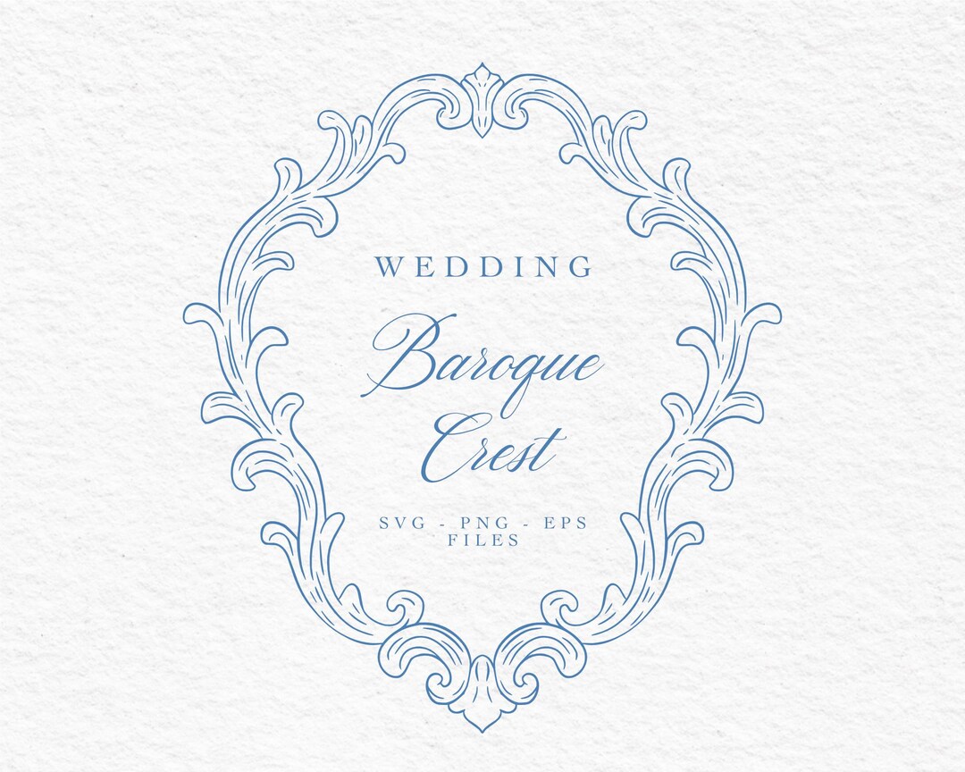 Vintage Baroque Wedding Crest SVG & PNG – Elegant Royal Monogram Frame ...