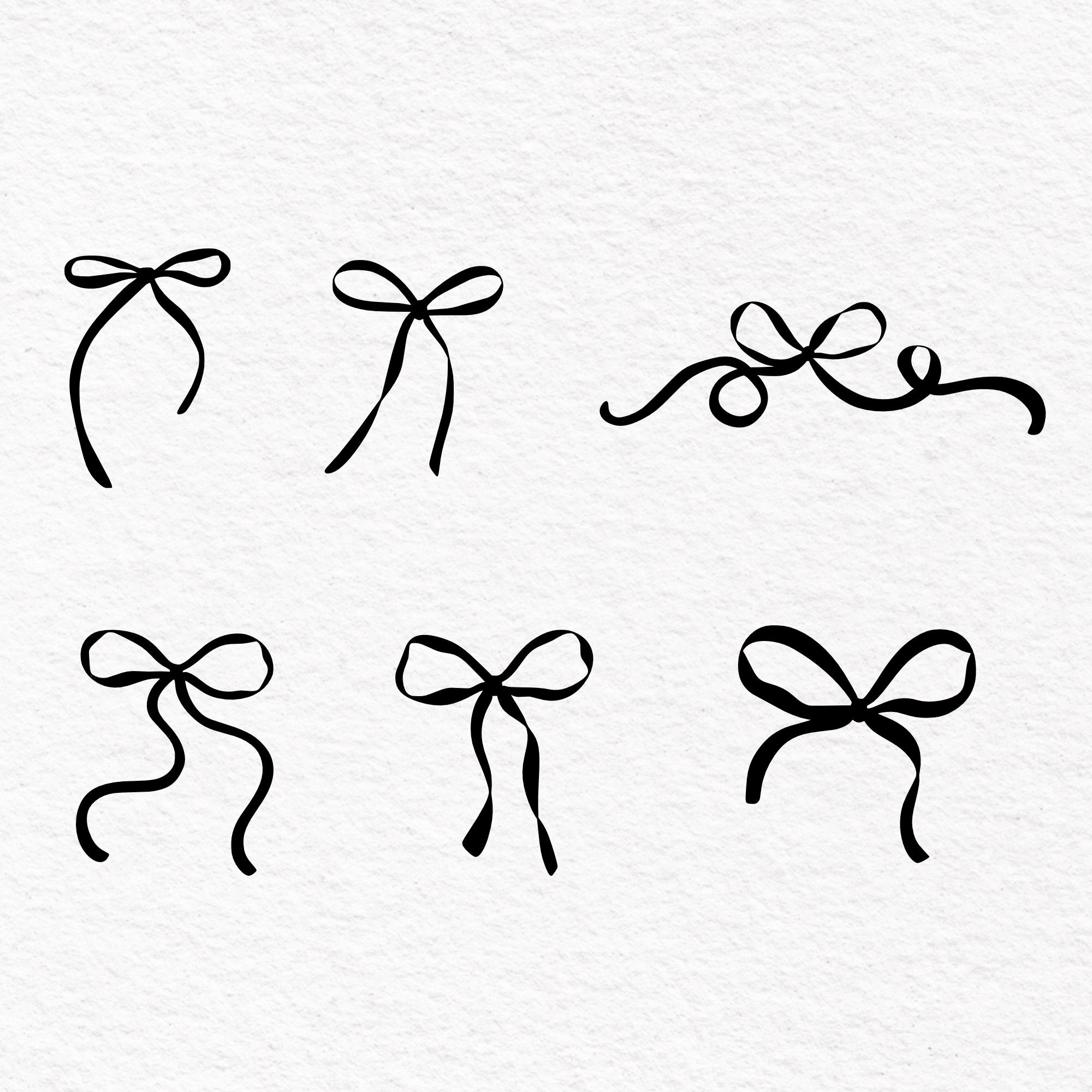 Hand Draw Whimsicle Black Bows, Delicate Bows, Wedding Bow ...