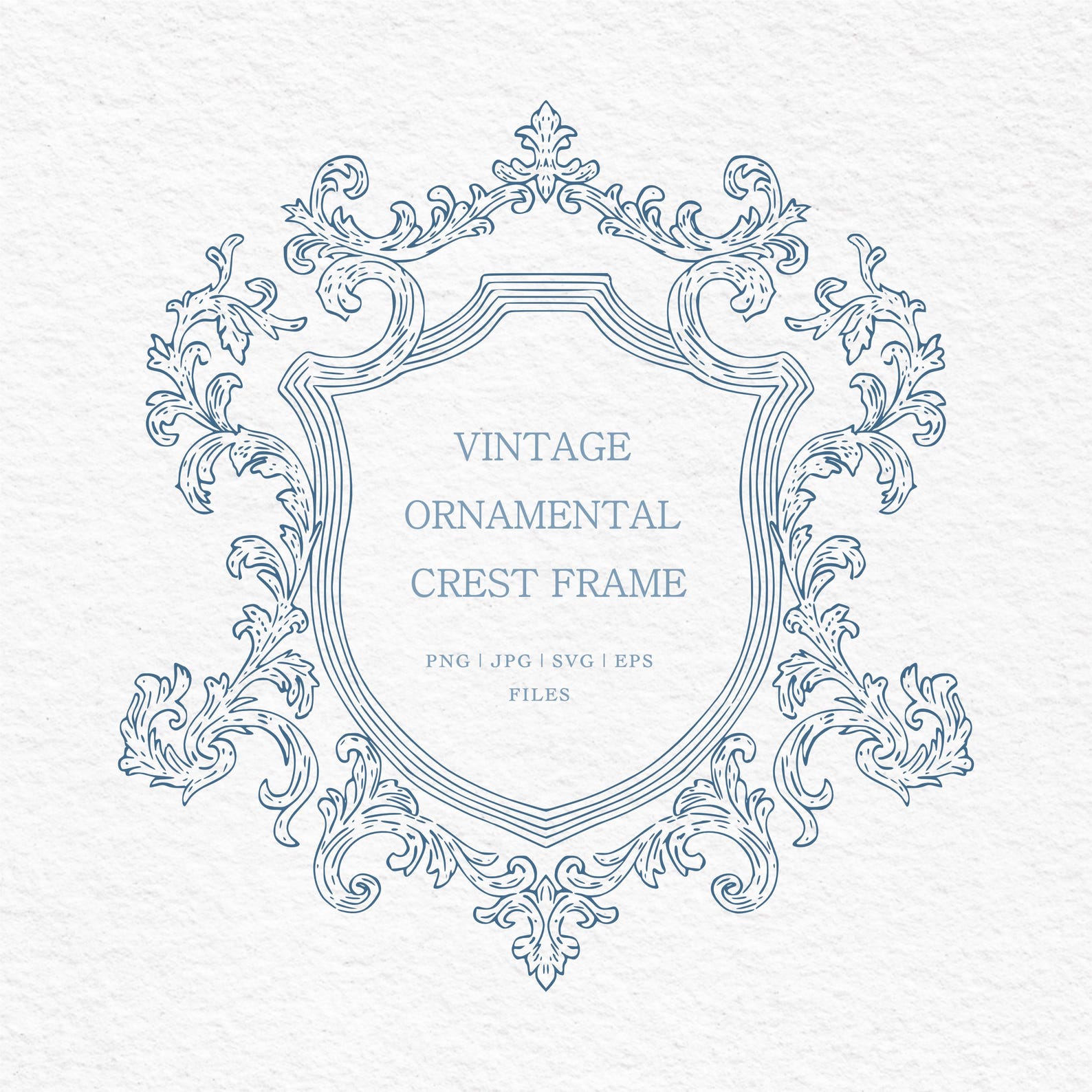 Vintage Baroque Frame SVG | Hand-drawn Ornamental Crest | Elegant ...
