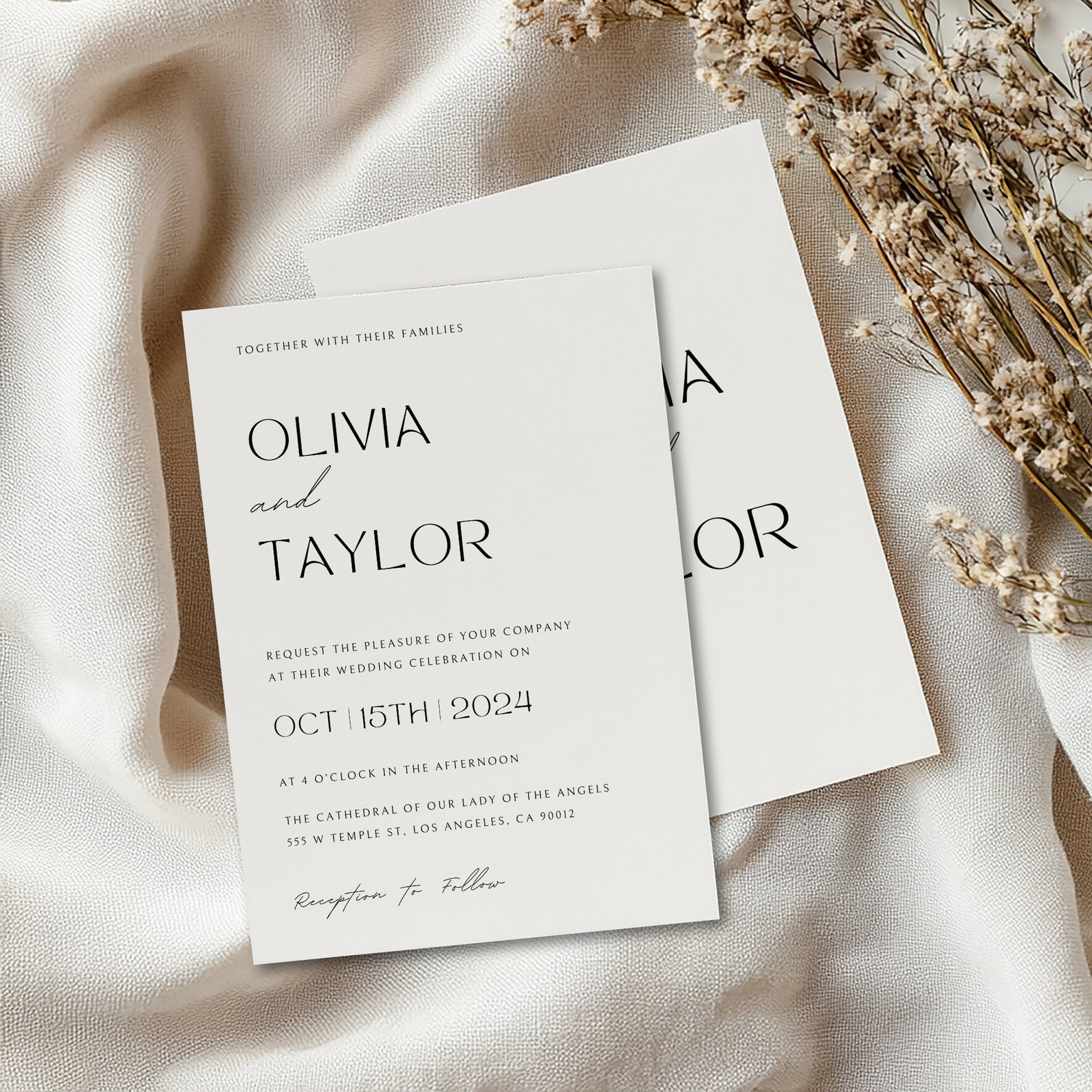 Modern Wedding Invitation Template, Wedding Invitation Digital, Digital ...