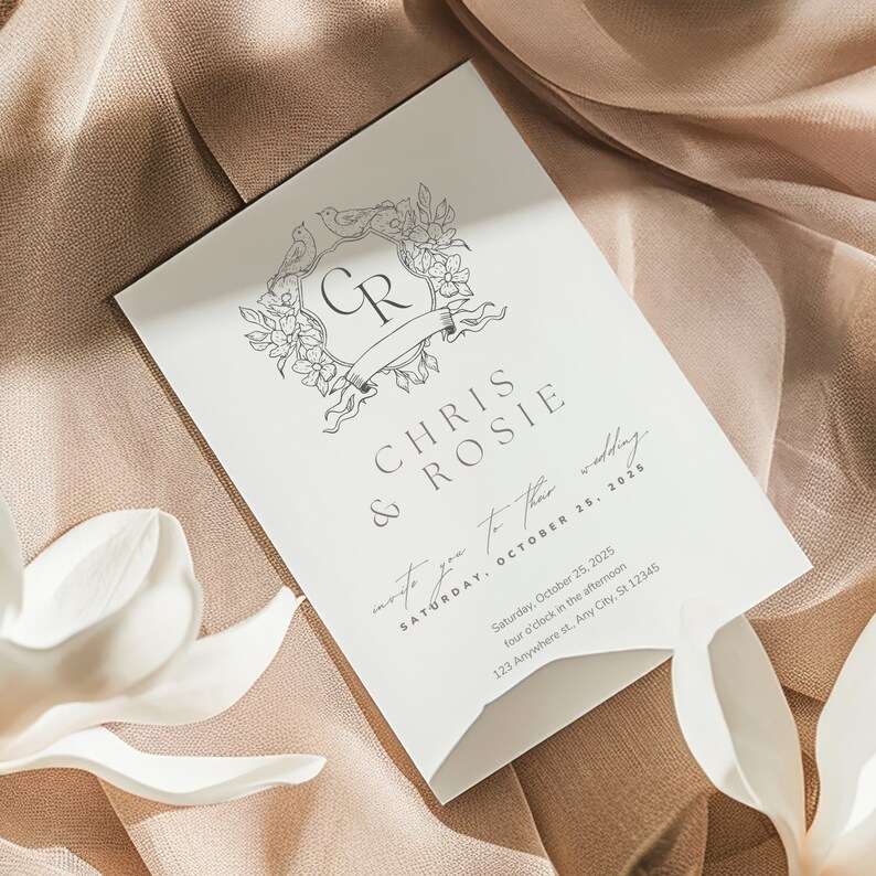 Hand Draw Wedding Crest SVG, Botanical Crest SVG , Vintage Crest PNG ...