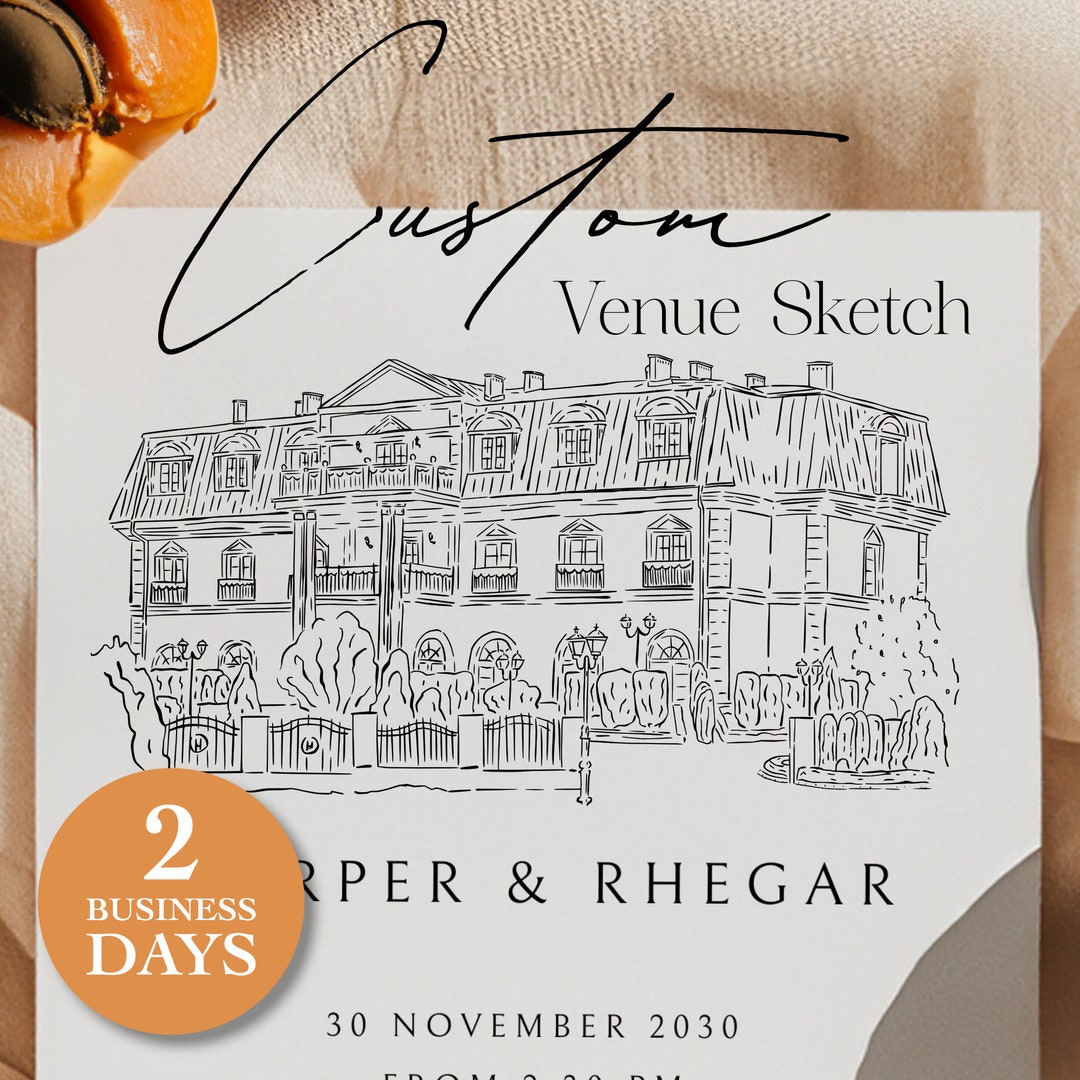 Custom Wedding Venue Illustration, Custom Church Illustration, Hand ...