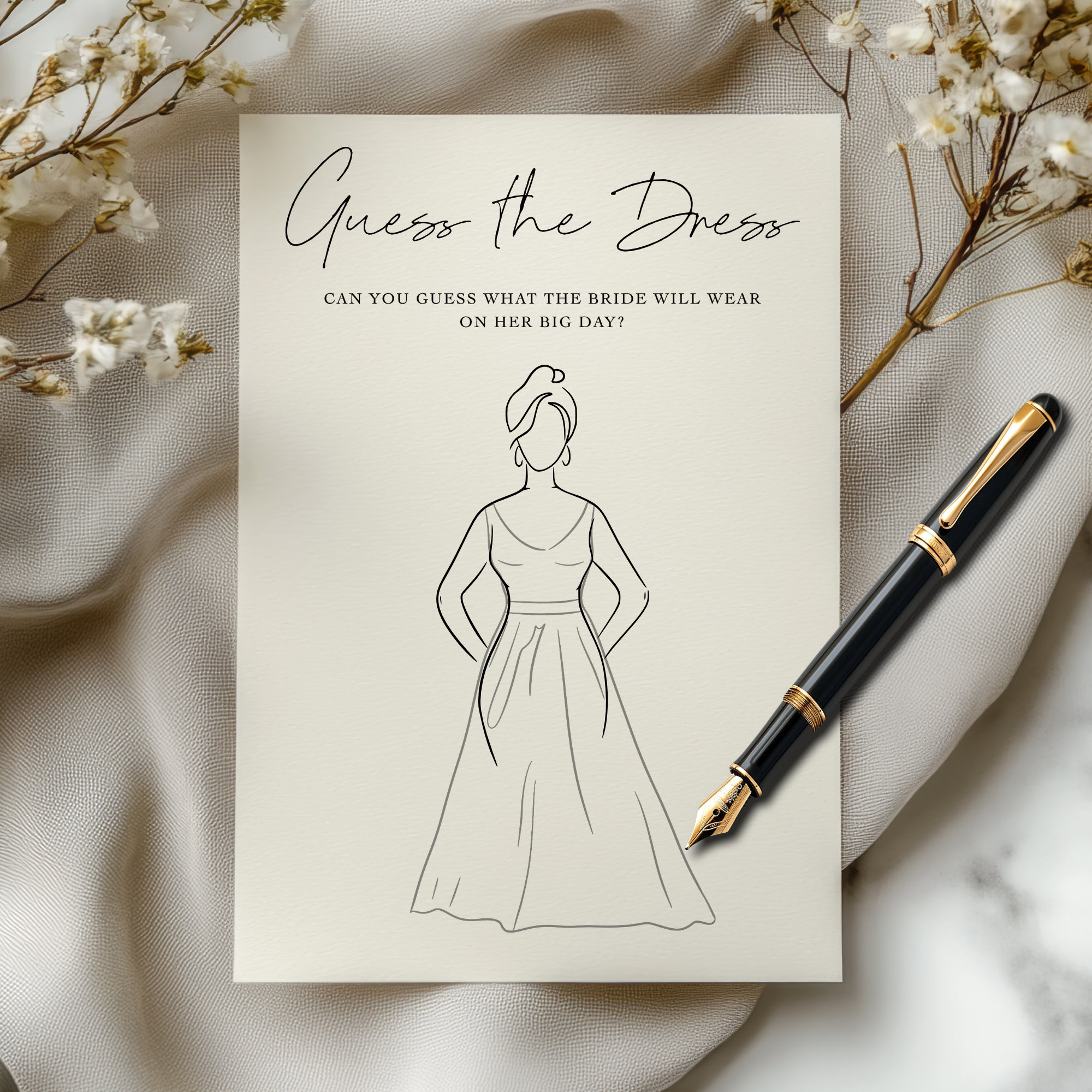 Guess the Dress Game, Bridal Shower Game, Instant Download: Wedding ...