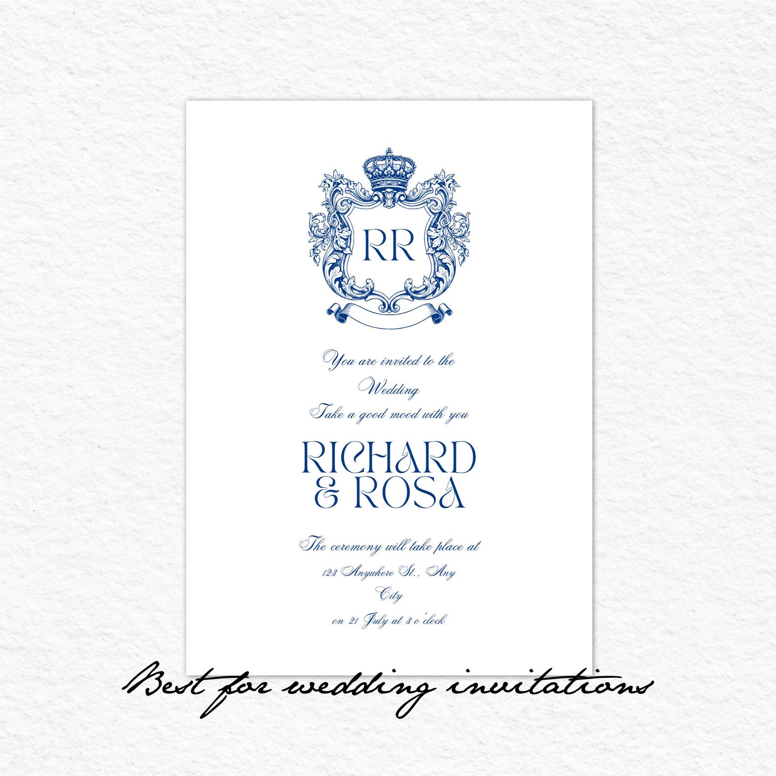 Vintage Royal Wedding Crest SVG | Editable Coat of Arms Frame | Elegant ...