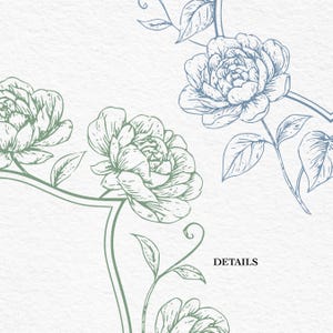 Peony Wedding Crest SVG – Editable Floral Monogram Frame Clipart | Hand ...